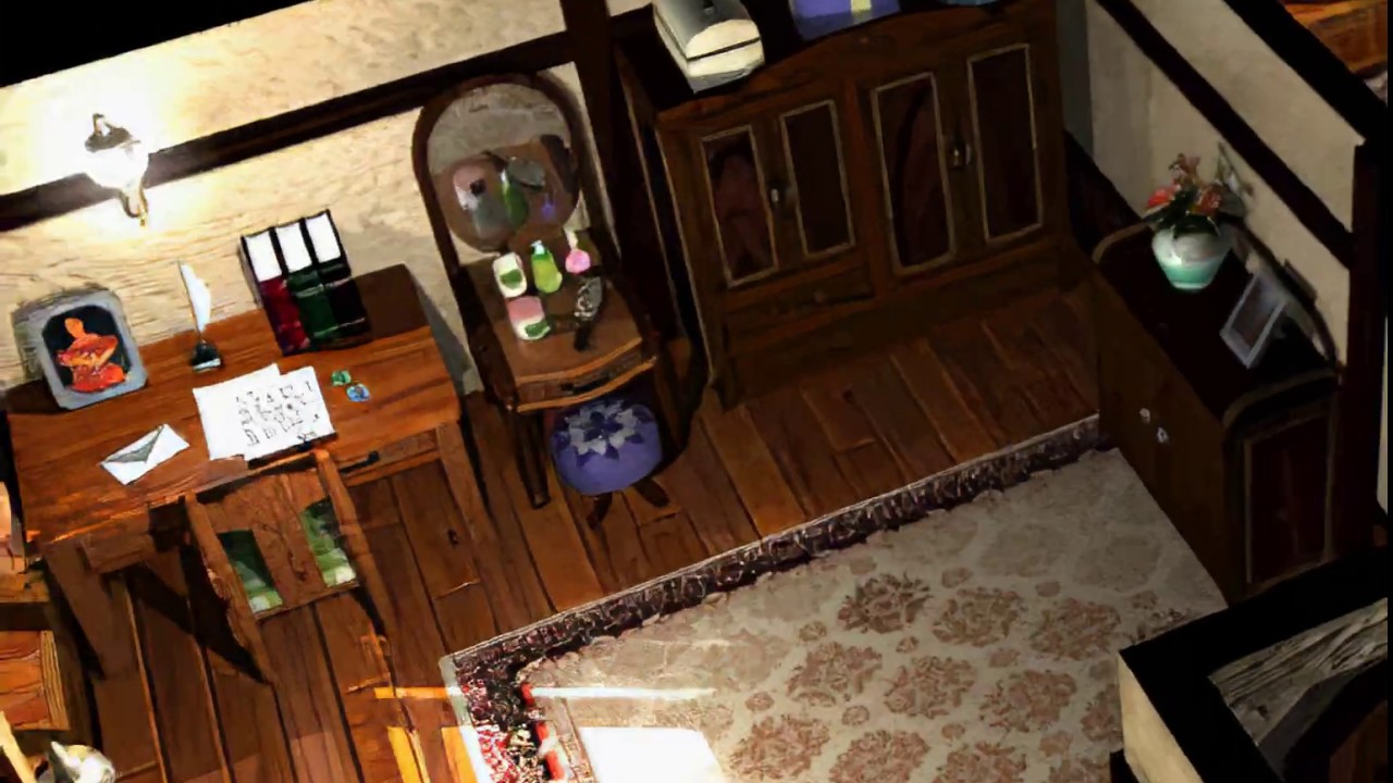 Flashback of Tifa's window and into her room from Cloud's mind. FMV ...