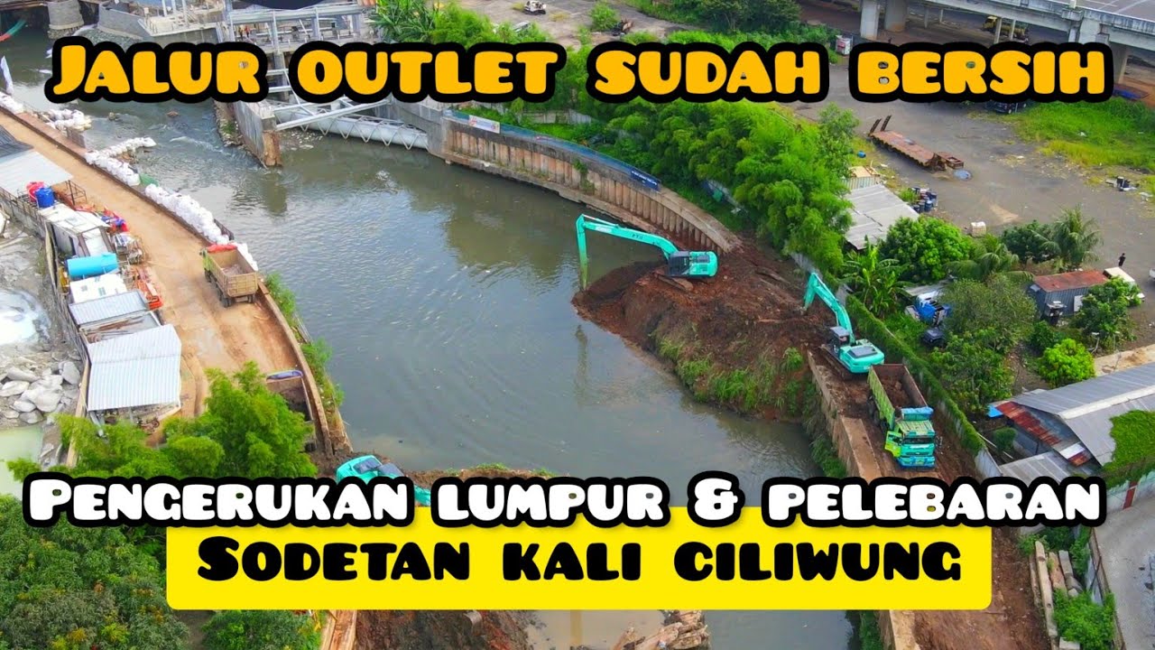 jalur keluarnya air outlet sodetan kali ciliwung sudah dibersihkan sodetan kali ciliwung ...