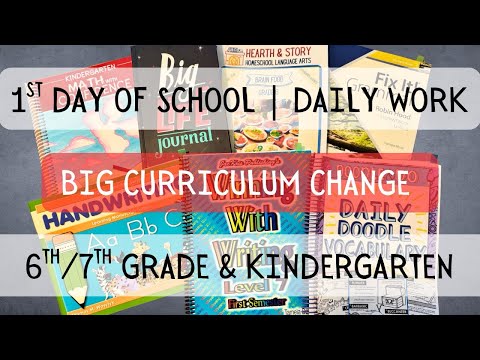 1st Day of Homeschool Daily Work | Big Curriculum Change | 6th/7th Grade & Kindergarten | 2026-2027