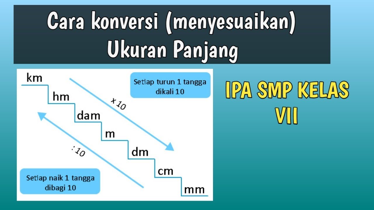 cara konversi ukuran panjang dengan tangga konversi - YouTube