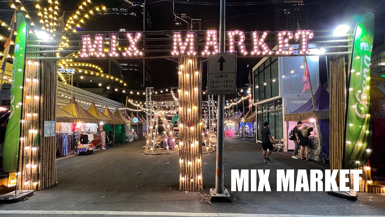 Cute night market in the city | MIX Market 4K Walking - YouTube