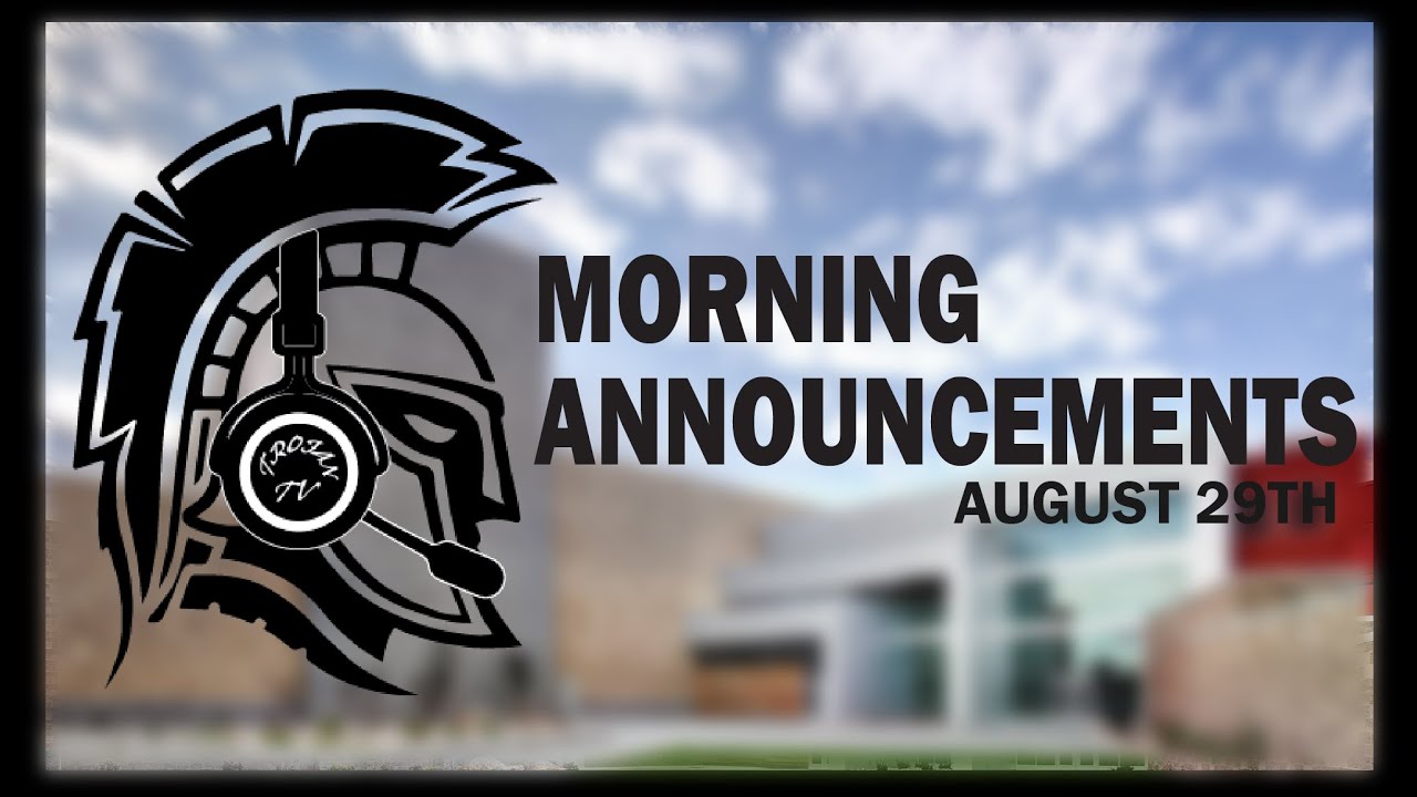 Morning Announcements 8-29 - YouTube