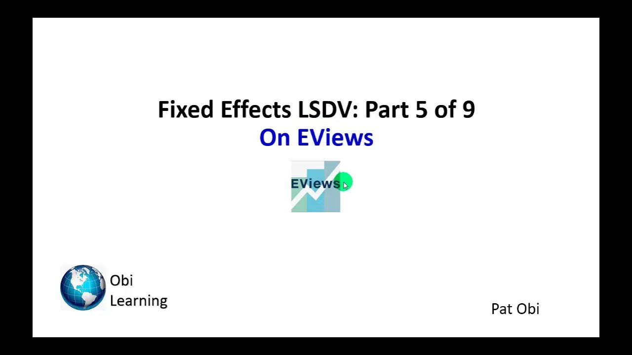 Panel Data Regression 5of9 – Fixed Effects on EViews - YouTube