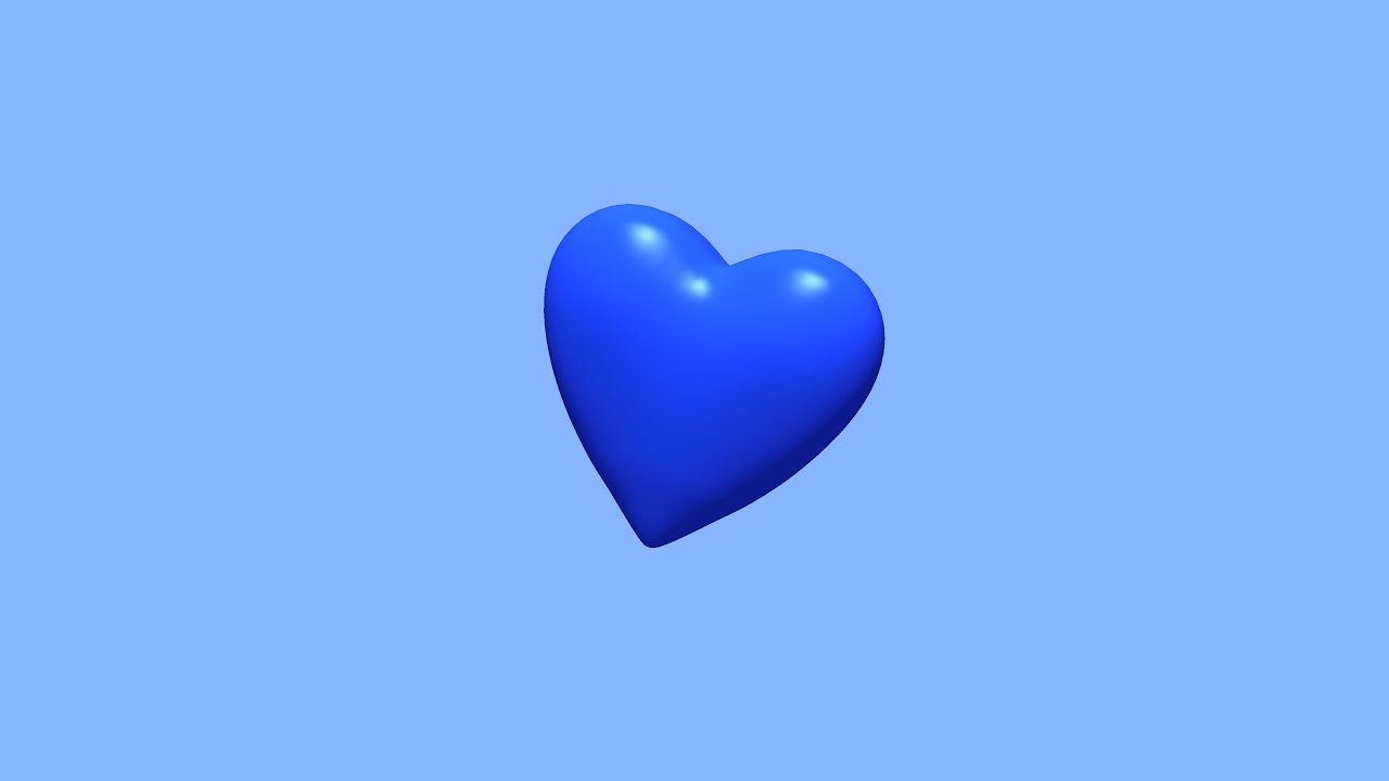 3D Aesthetic Blue Heart Wobble Float Looping Background Screensaver ...