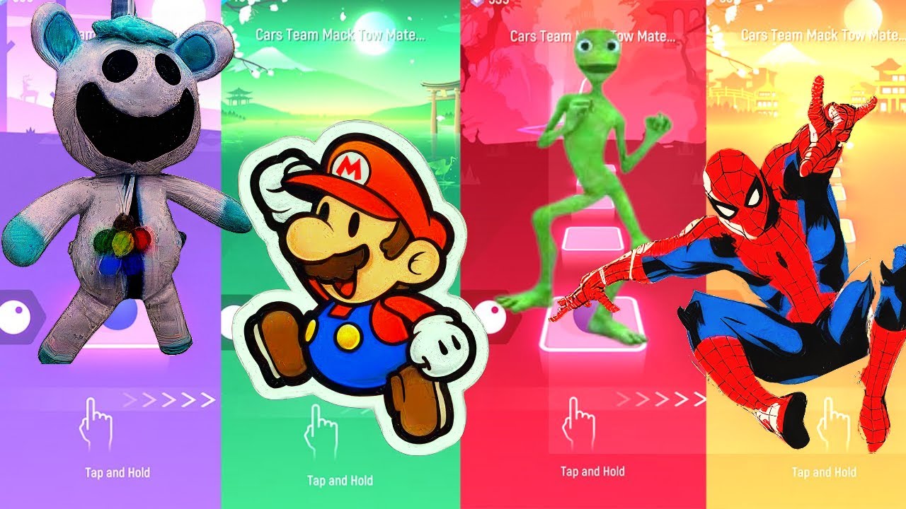 Crafty Corn vs Mario vs Alien Dance vs Spiderman Tiles Hop EDM Rush ...