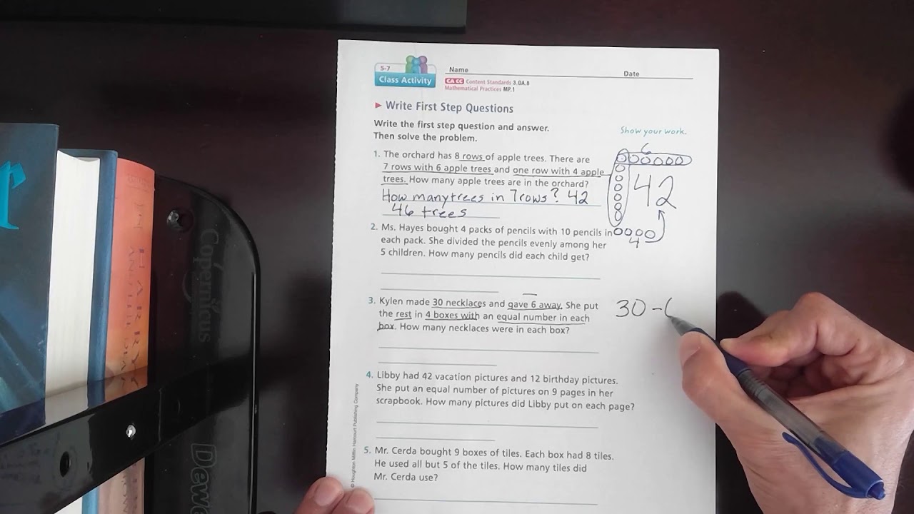 Lesson 5.7: Write first step questions to two-step word problems - YouTube