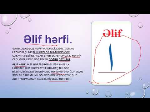 Ərəb dili: Əlif və Bə hərfləri