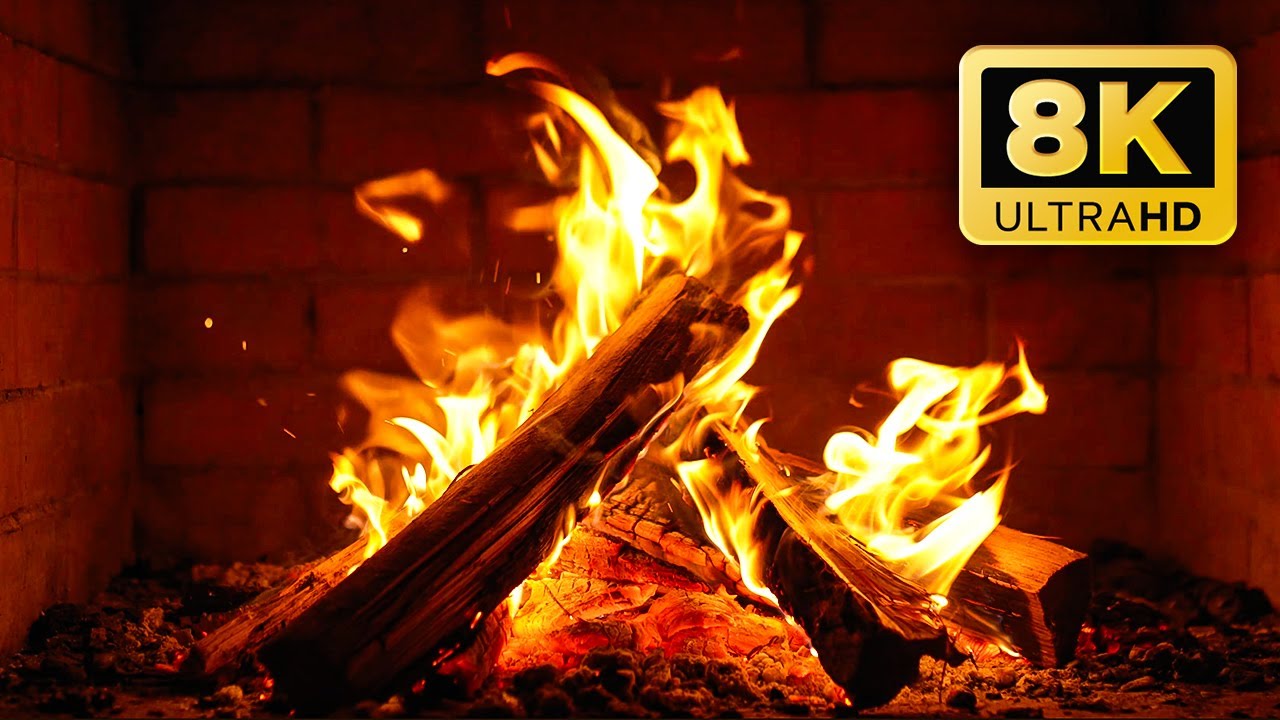 Dreamy & Warm Fireplace 🔥 Fire Ambience, Crackling Sounds & Cozy Vibes ...