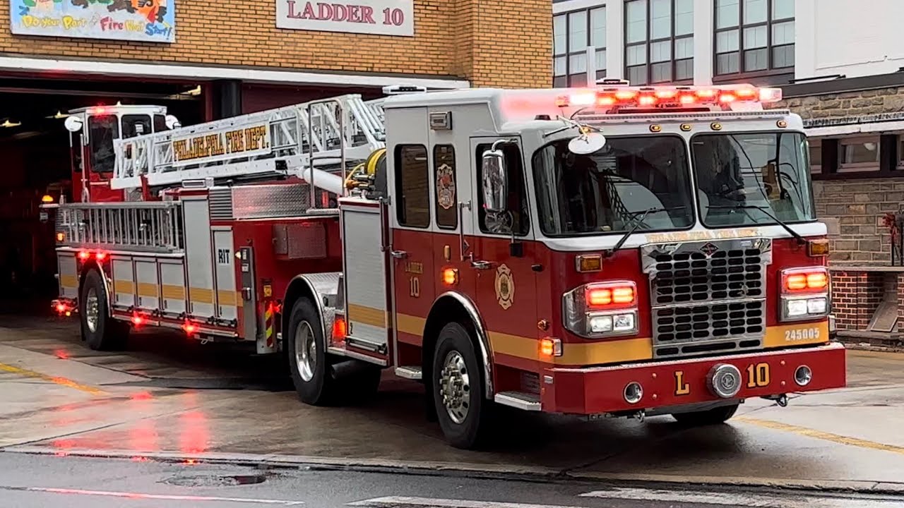 ⁴ᴷ ***BRAND NEW TILLER*** Philadelphia Fire Department Ladder 10 ...