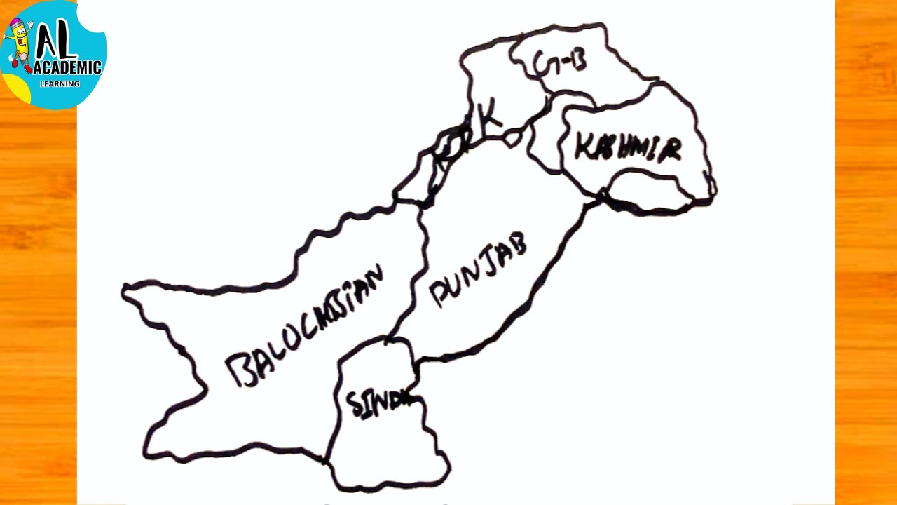 How to draw Pakistan Map Step By Step Easy | Drawing Pakistan Map ...