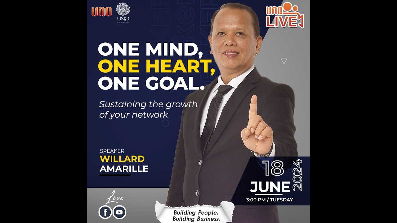 ONE MIND, ONE HEART, ONE GOAL "SUSTAINING THE GROWTH OF YOUR NETWORK" Trainer: Mr. Willard ...