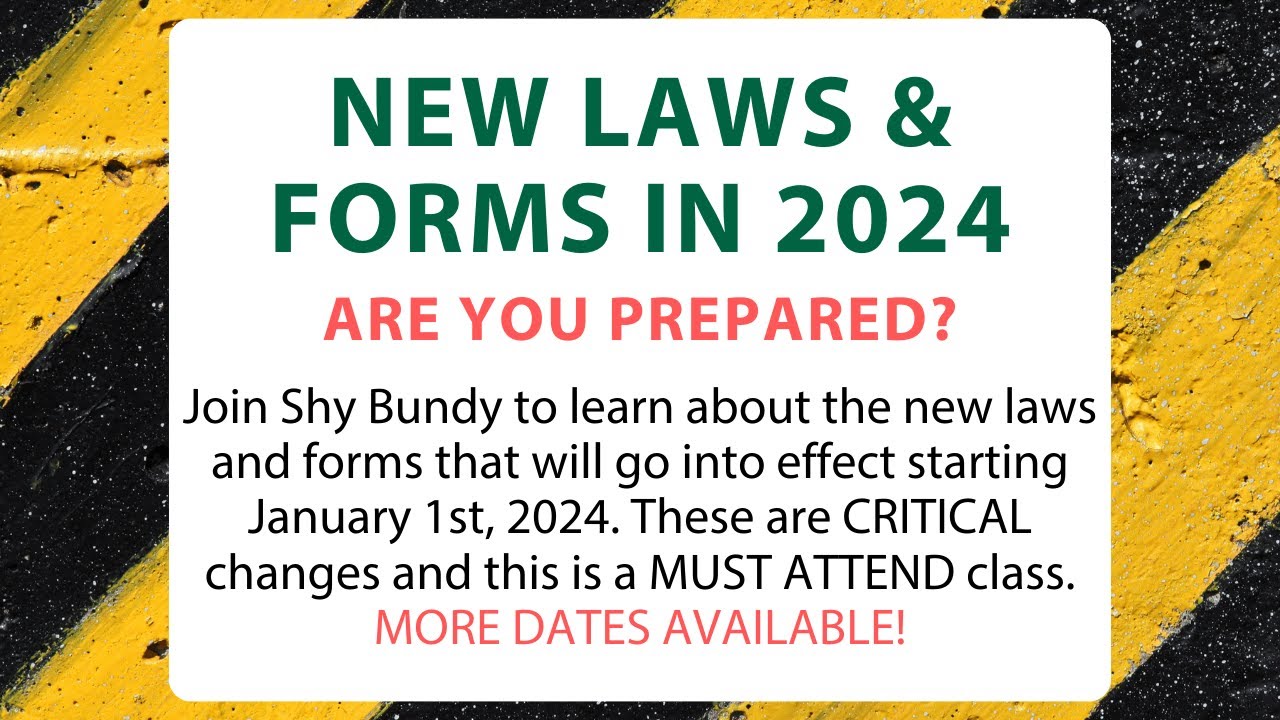 November 28th, 2023 | New Laws & Forms Class - YouTube