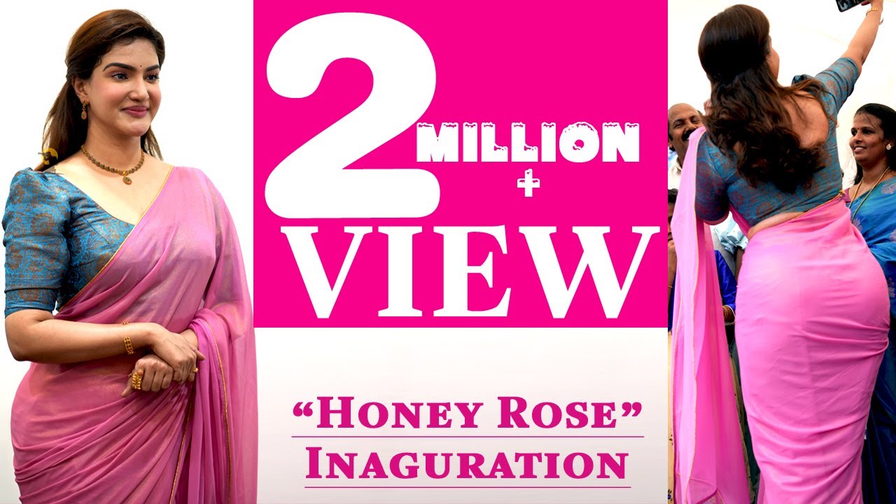 2 Million Views | Honey Rose Celebrate Inauguration with Pink Saree ...