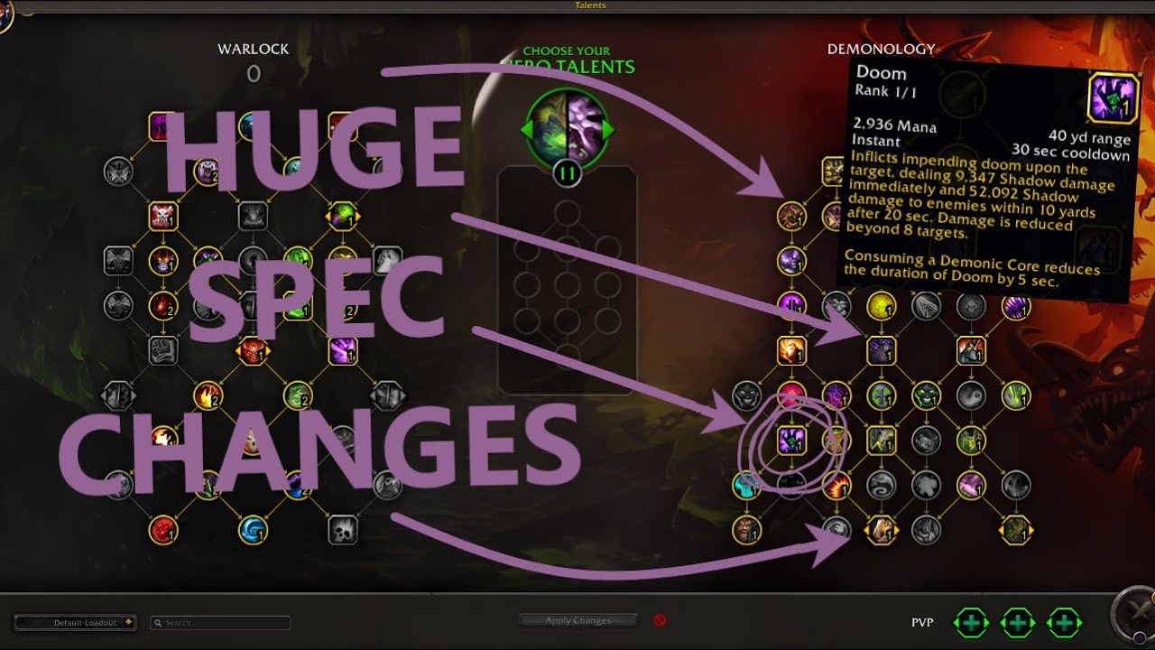 HUGE Demonology Warlock Spec Tree Changes Are Coming!! - YouTube