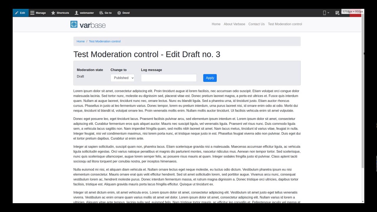Style Content Moderation control. At the Draft view to look the same as ...