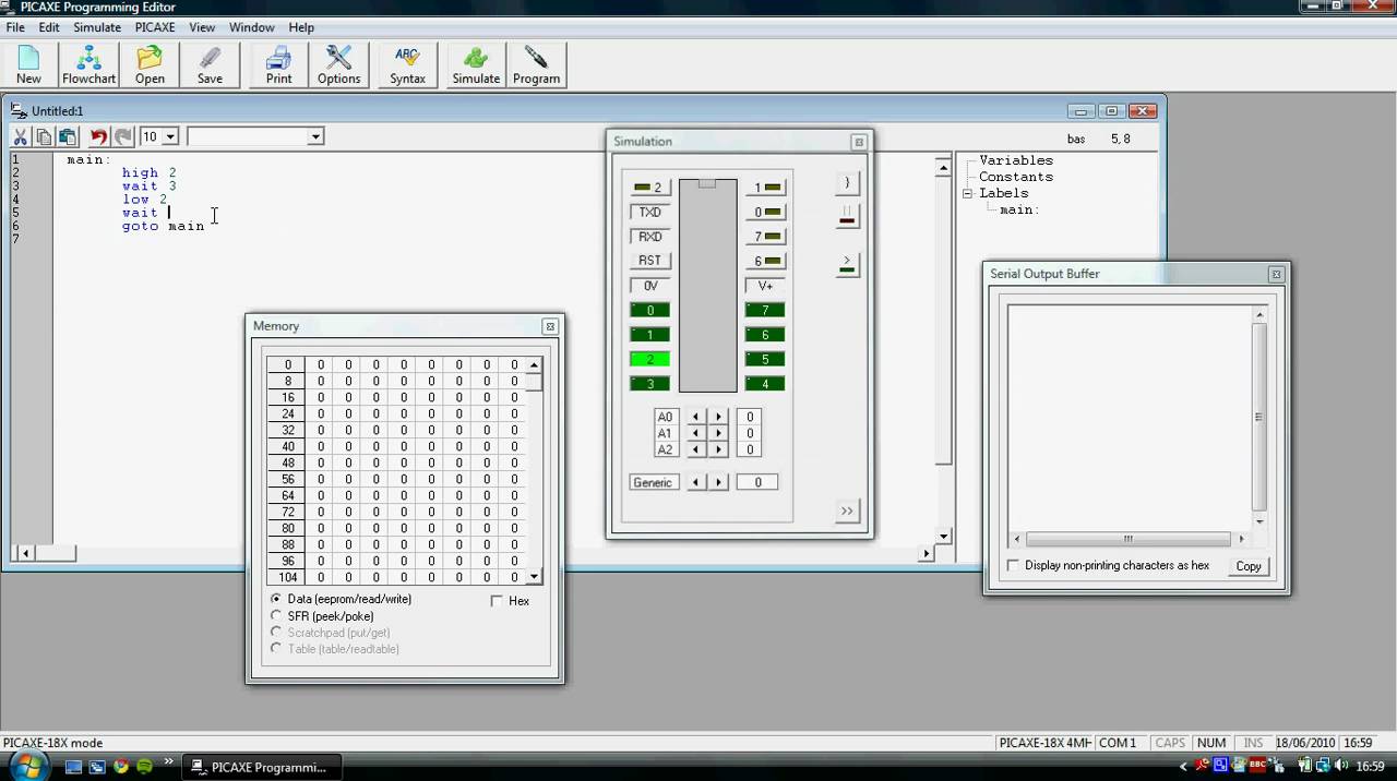 Gcse Electronic Products Picaxe Programming Lesson 1 Youtube