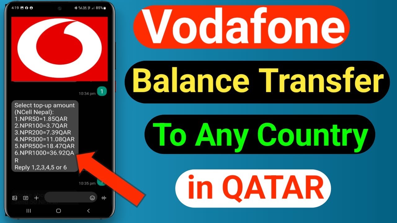 Vodafone Balance transfer to any country Vodafone se credit transfer ...