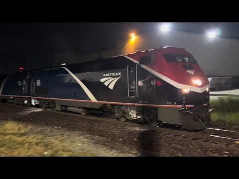 Amtrak 21 leaving St. Louis on the Desoto sub with the 2 newer painted phase VII P42’s leading ...