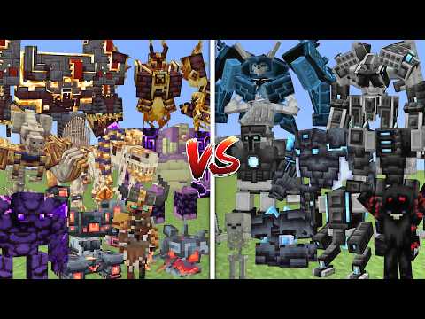 ALL L ENDER'S CATACLYSM MOBS VS ALL EEEAB'S MOBS MOB BATTLE IN MINECRAFT