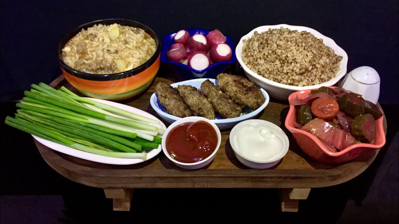 ASMR | MUKBANG | Beef 🥩 Soup 🍜 & Cutlets | Buckwheat | Green Onions ...