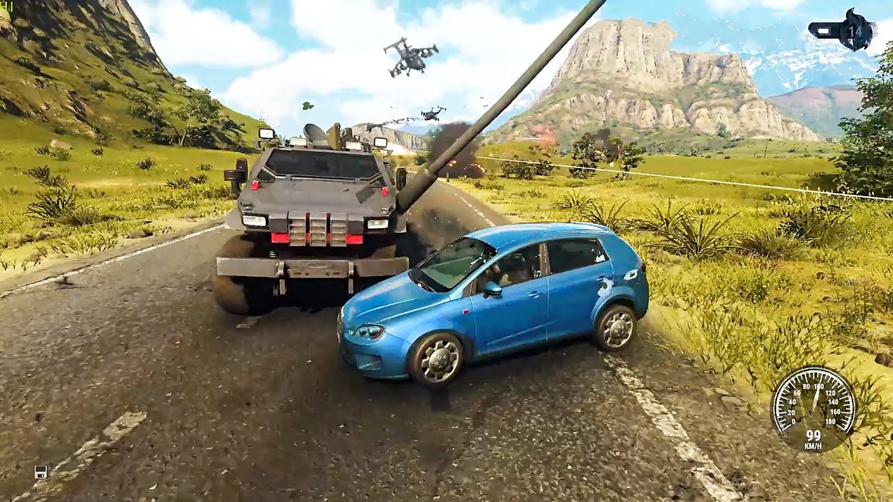 Not BeamNG Drive EP#1 - Escape From Military Vehicles On Subcompact Car ...