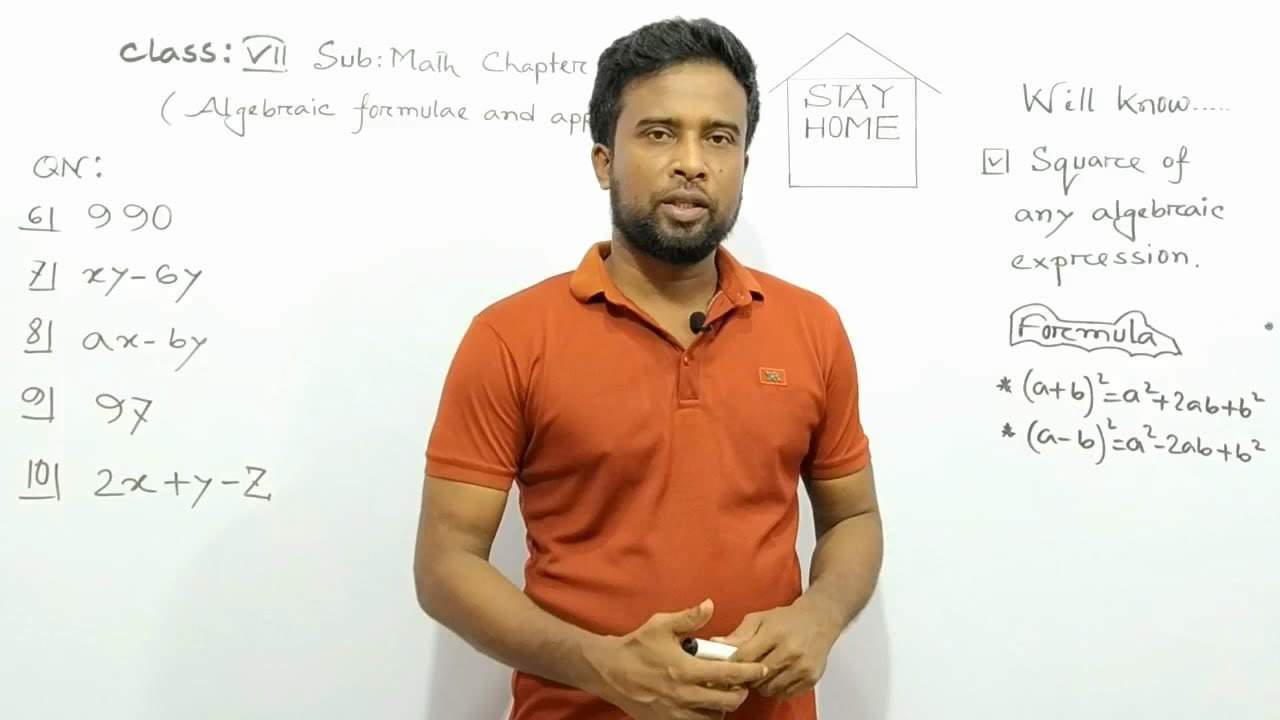 Class 7 Math Chapter-5.1 (Part-2) Algebraic Formulas And Applications ...