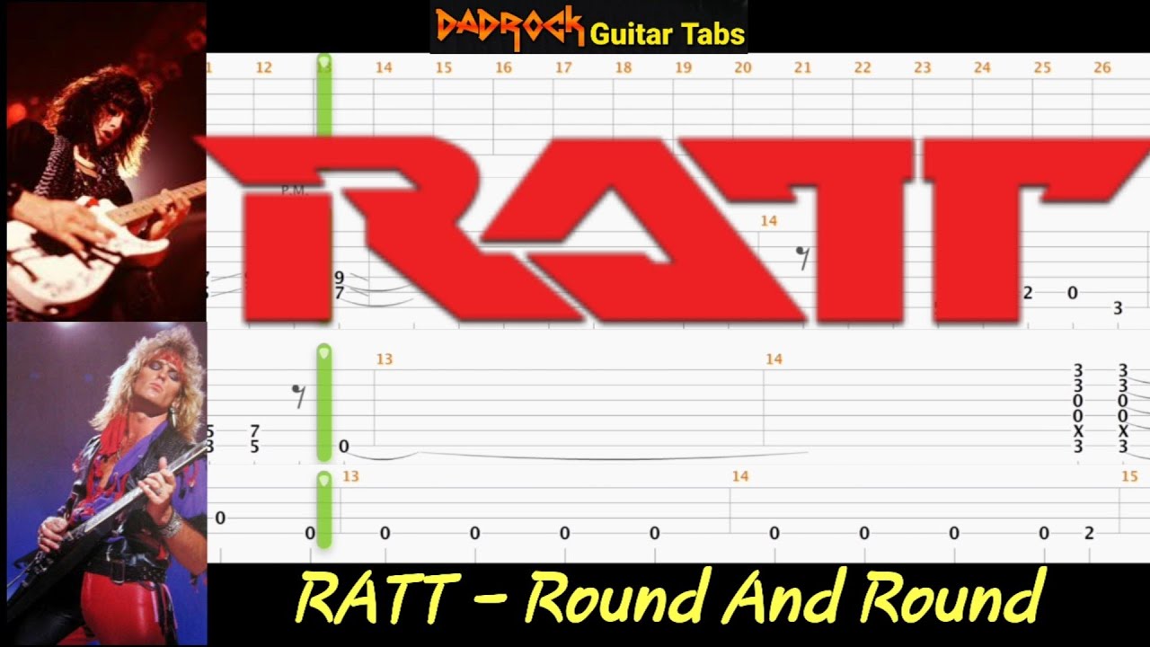 Round And Round - RATT - Guitar + Bass TABS Lesson - YouTube