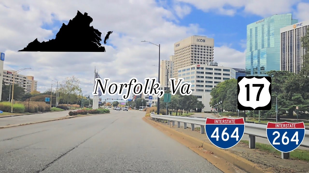 From Chesapeake to Downtown Norfolk Va - Highway Drive 4k - YouTube