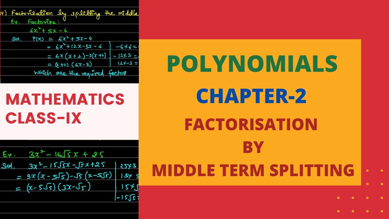 Splitting the middle term ll short cut method ll class 9th ...