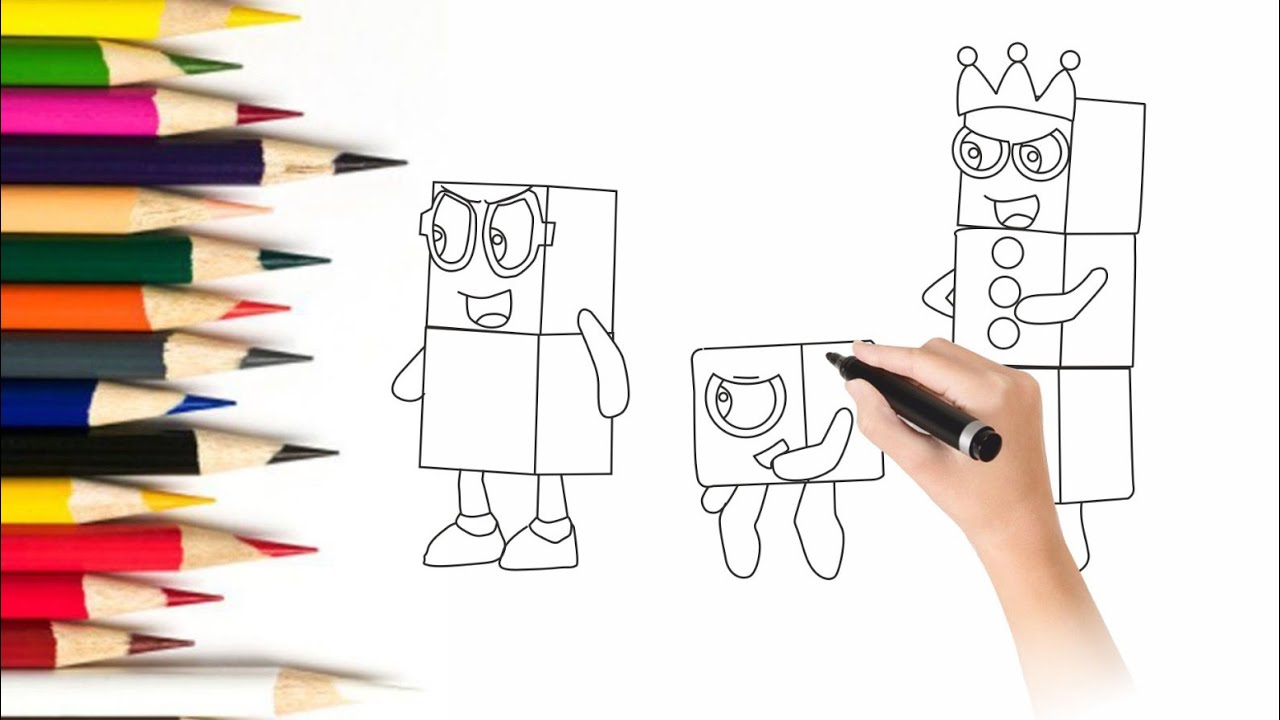How to Draw Numberblocks Characters: One, Two & Three – Part 1 | Easy ...