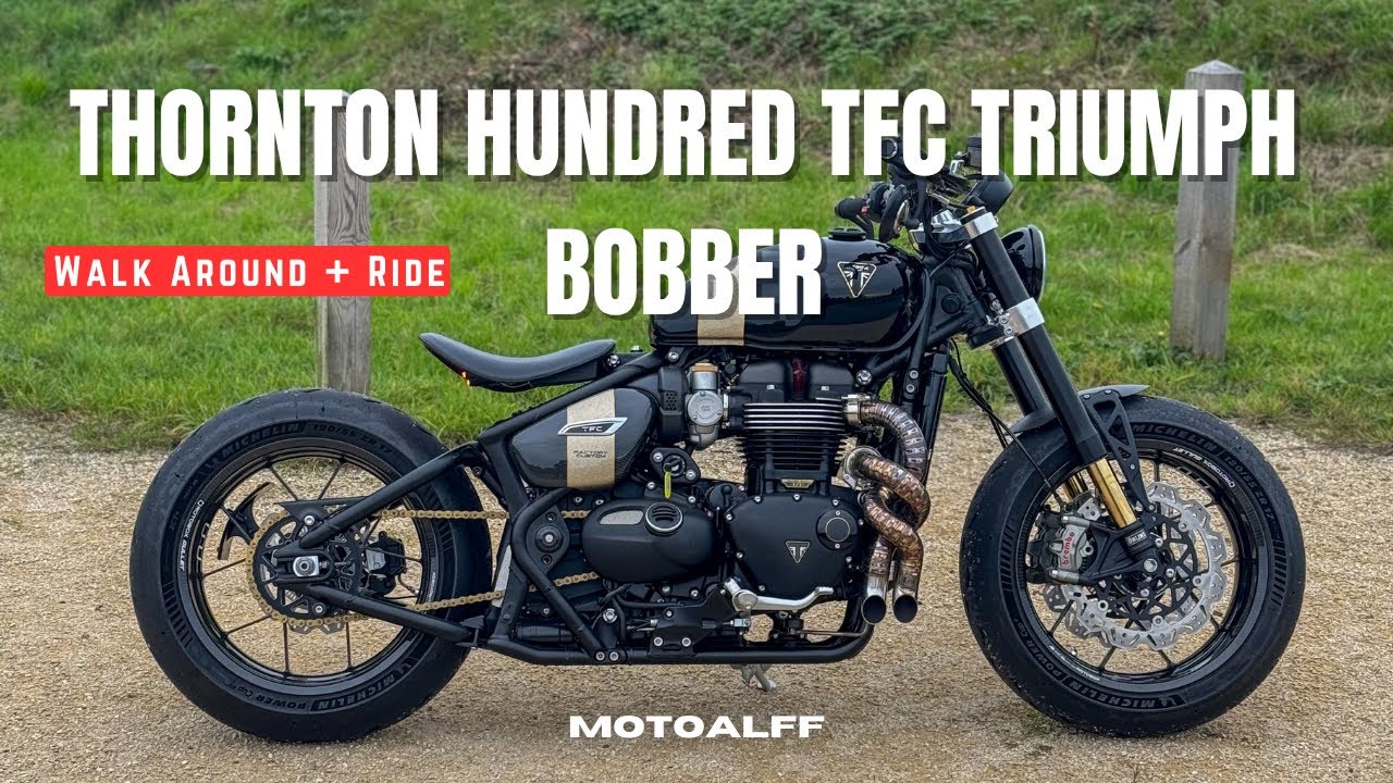 Thornton Hundred TFC Triumph Bobber - Walk around + Ride - YouTube