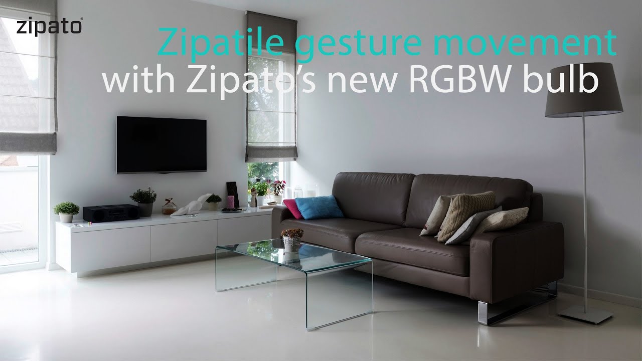 Zipatile gesture movements with Zipato's new RGBW bulb - YouTube