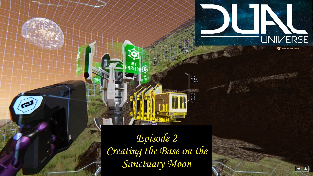 Dual Universe Ep2 - Creating the Base on the Sanctuary Moon - YouTube