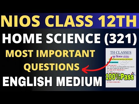 nios home science important questions class 12 English medium | home ...
