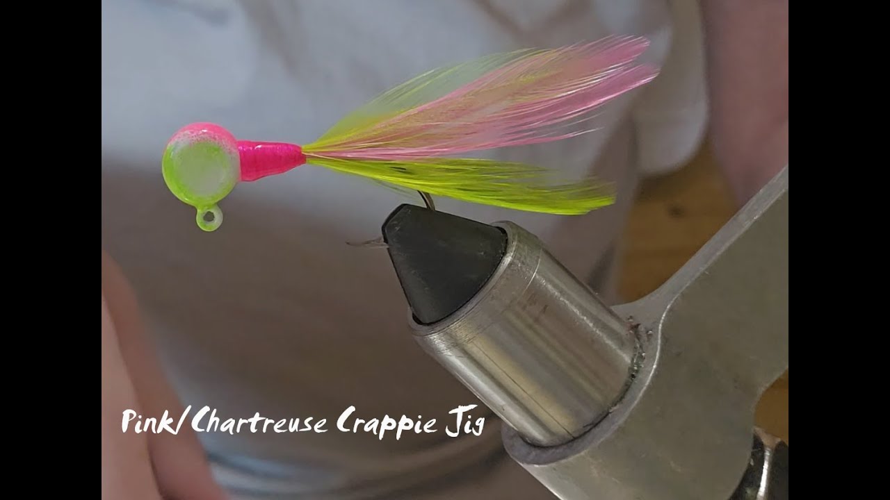 Pink/Chartreuse Crappie Jig - YouTube
