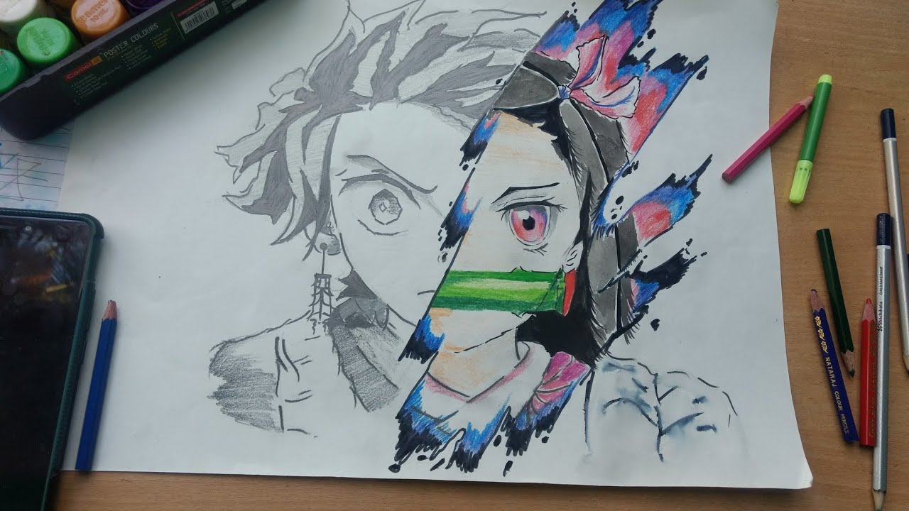 Art Tanjiro and Nezuko | Demon slayer drawing | - YouTube