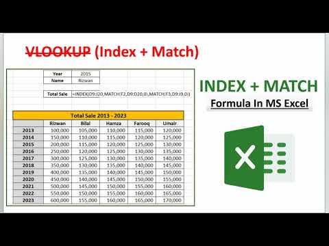 How to Use Match & Index Formula in MS Excel - اردو / हिंदी - YouTube