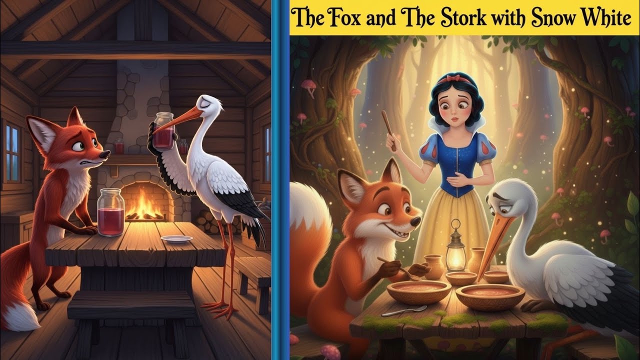 The Fox and The Stork 🦊| kids story|Pixar crossover|bedtime story # ...