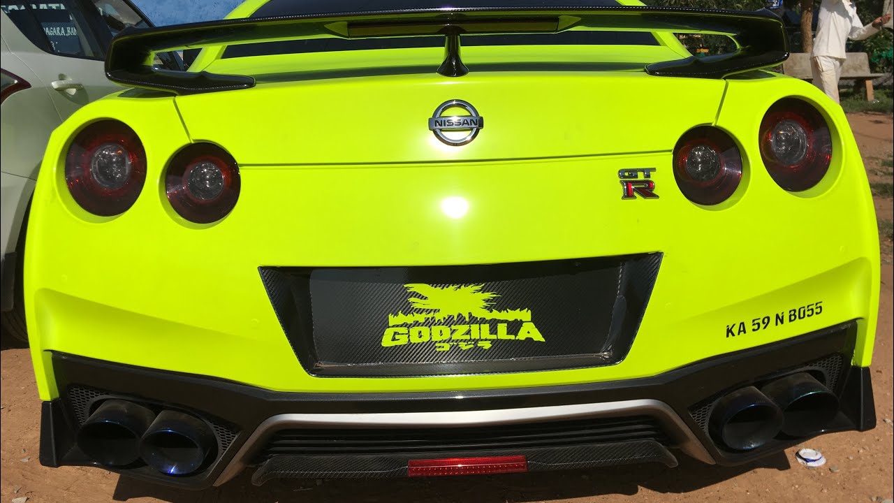 ACID GREEN NISSAN GT-R R35 w/FI EXHAUST SYSTEM - WALK AROUND VIDEO ...