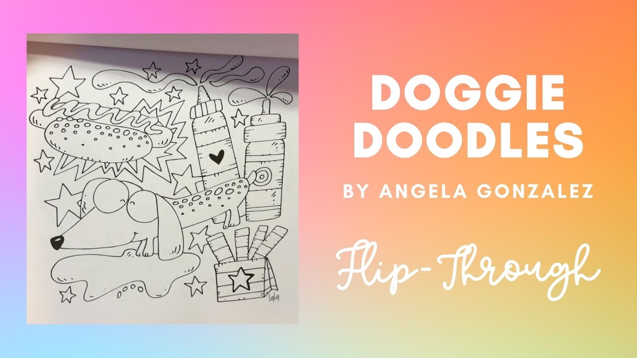 Doggie Doodles By Angela Gonzalez Colouring Book Flip Through - Adult ...