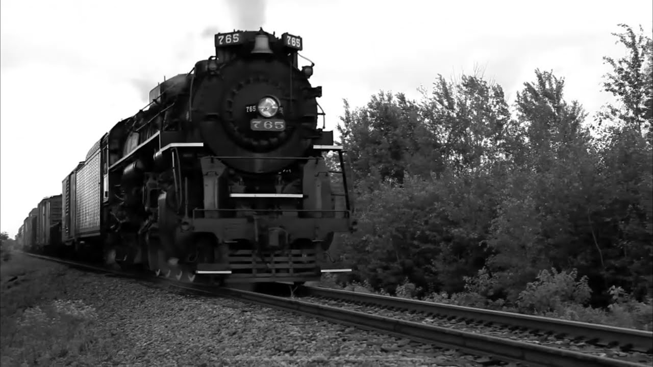 Steam Locomotive Nickel Plate Road #765 rolls a freight train on the C ...