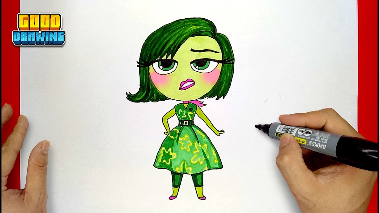 How to Draw Disgust in Inside Out 2 | How to draw Inside Out 2 - YouTube