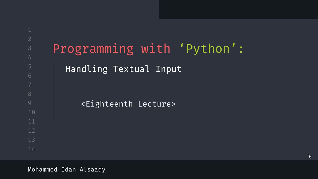 18-Handling Textual Input - YouTube