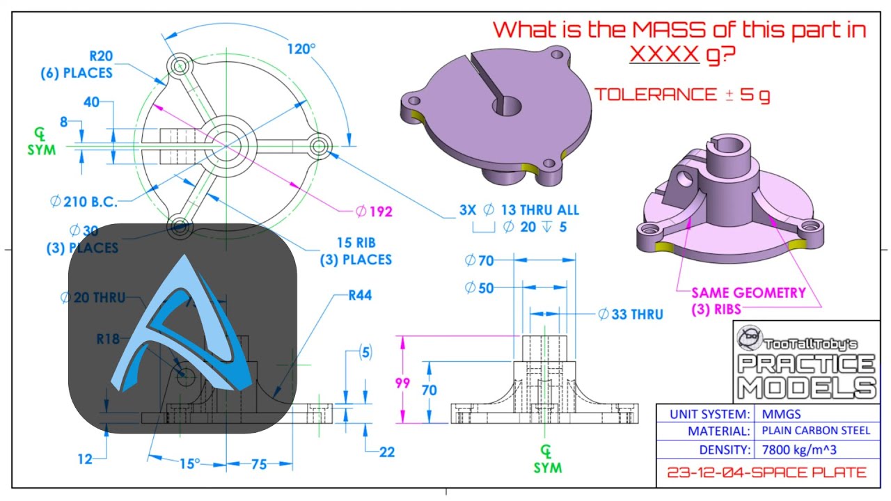 TTT 23-12-04 Space Plate: Practice Model with Alibre - YouTube