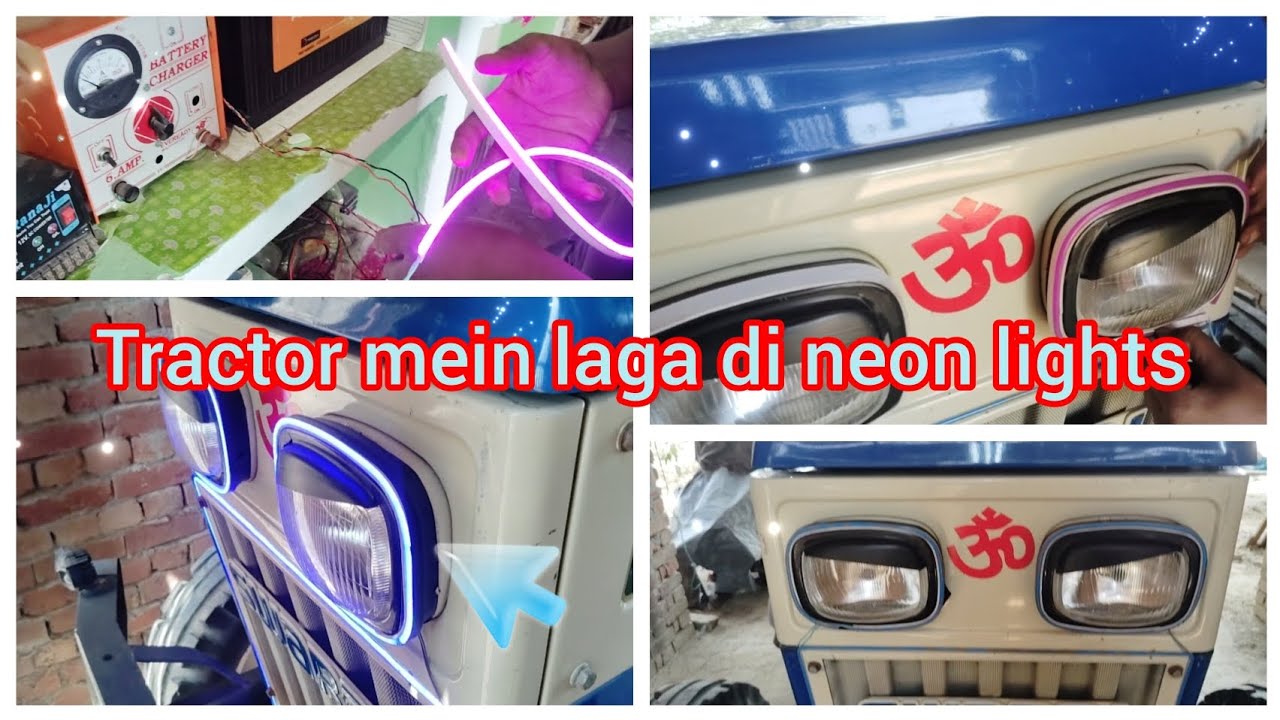 TRACTOR 🚜 MAIN LAGA DI NEON LIGHTS | TRACTOR MODIFICATIONS | NEON ...