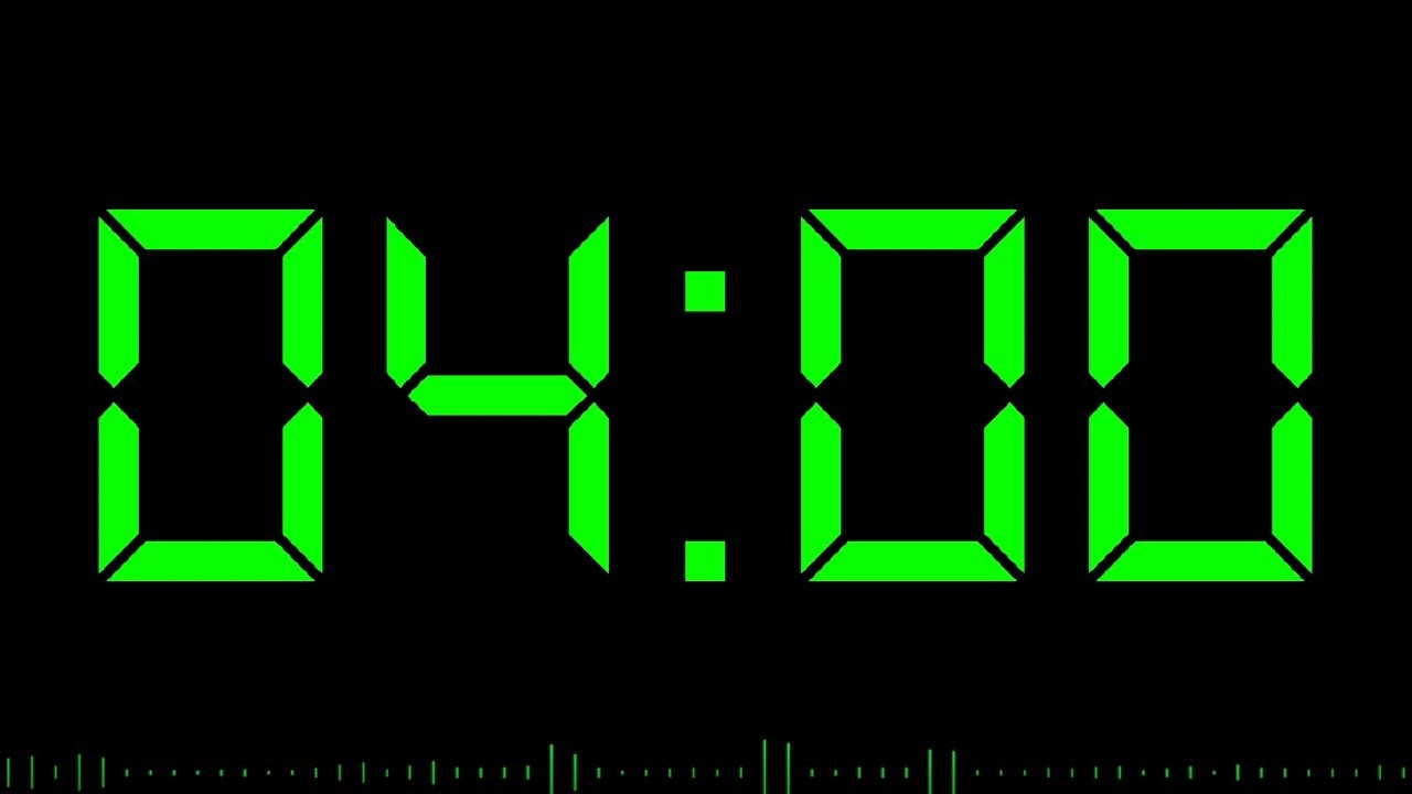 4 minute timer with electronic music - YouTube