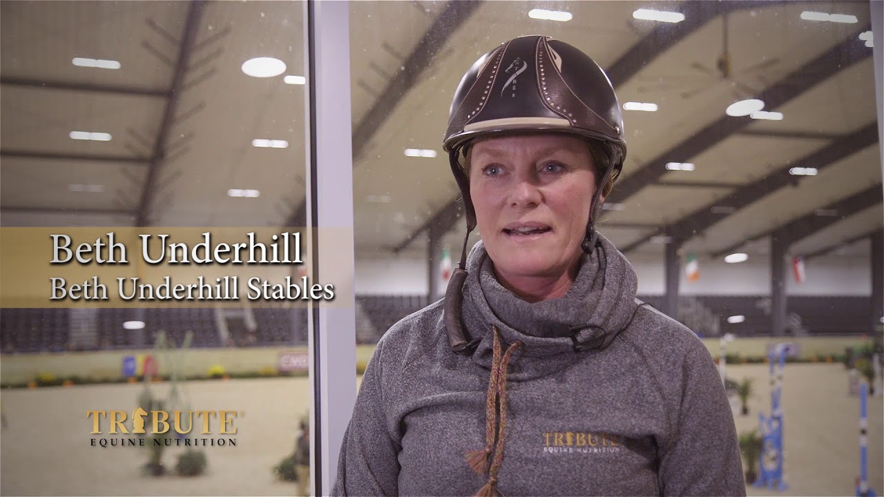 Beth Underhill, professional show jumper, chooses Tribute Equine Nutrition for her horses! - YouTube