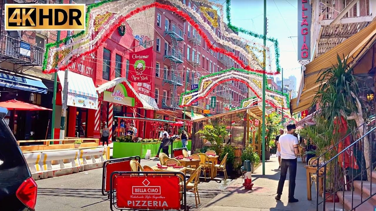 [4K HDR] Walking Little Italy Lower Manhattan Ferrara Cafe Gelso ...