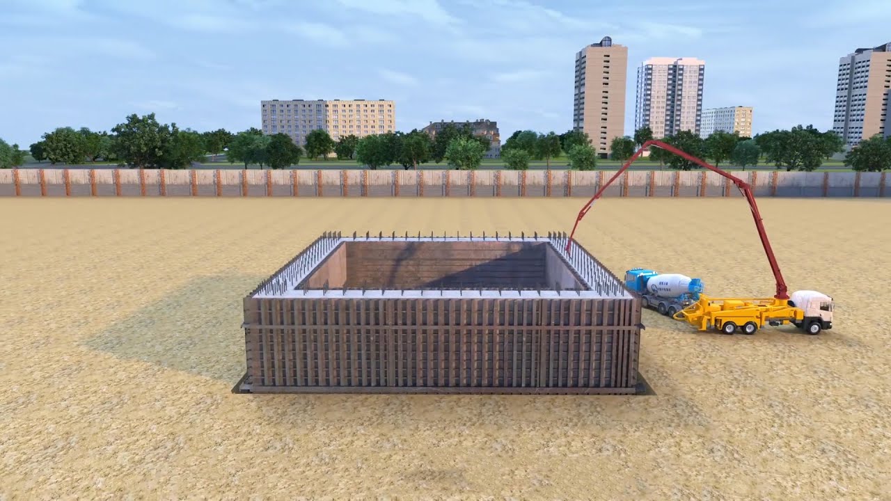 基础施工的一种常见工法：沉箱施工；3D动画演示，看一遍就懂了。3D animation of caisson construction - YouTube
