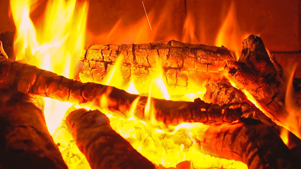 Crackling Fireplace (1 HOURS) Burning Fireplace & Crackling Fire Sounds ...